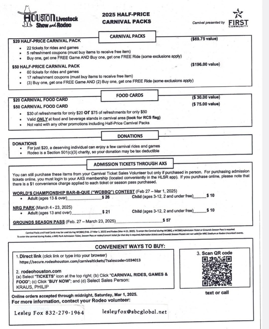 Rodeo Carnival Pack Tickets!