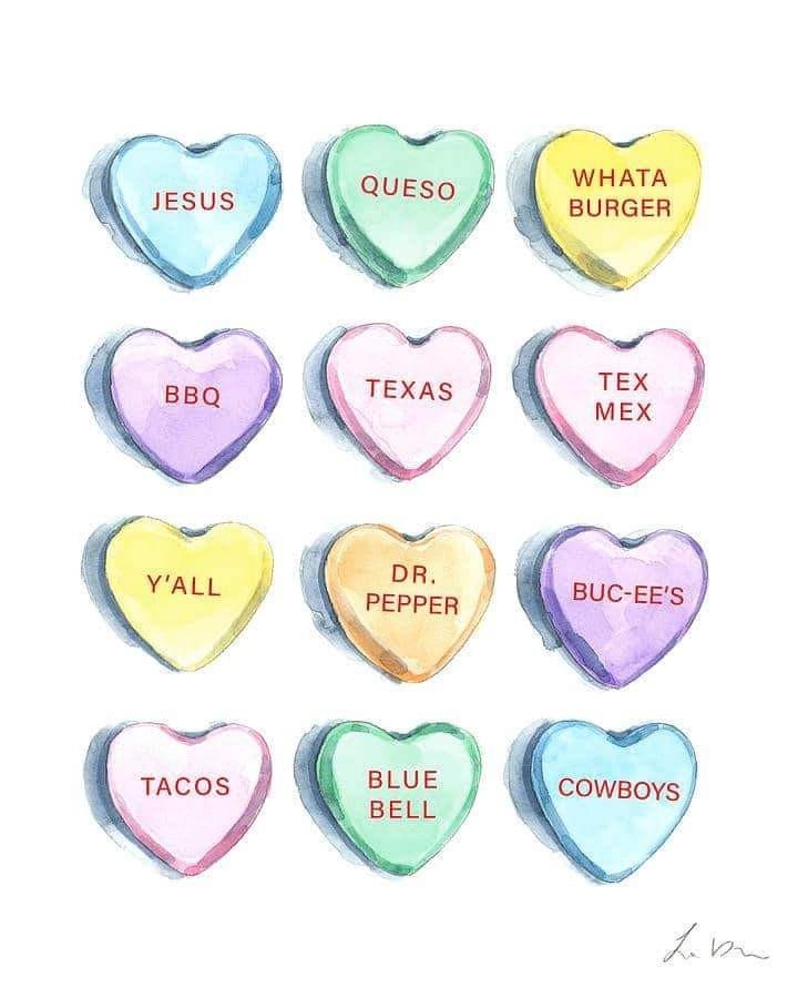 Texas candy hearts