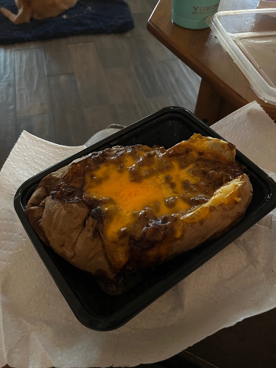 Look at this potato I got at Jason's Deli ! I didn't know they g