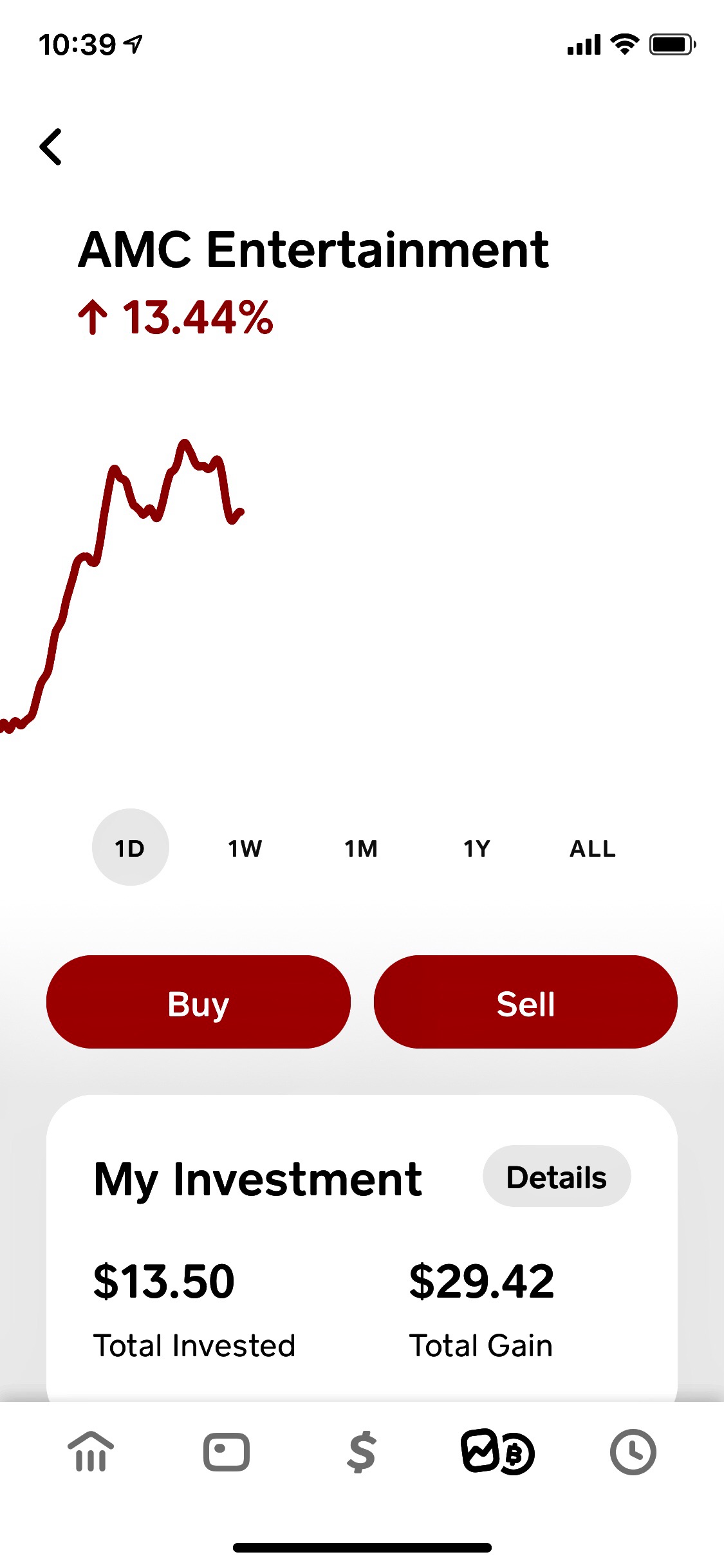 AMC stock. So during the craze of meme stocks about 4 months ago