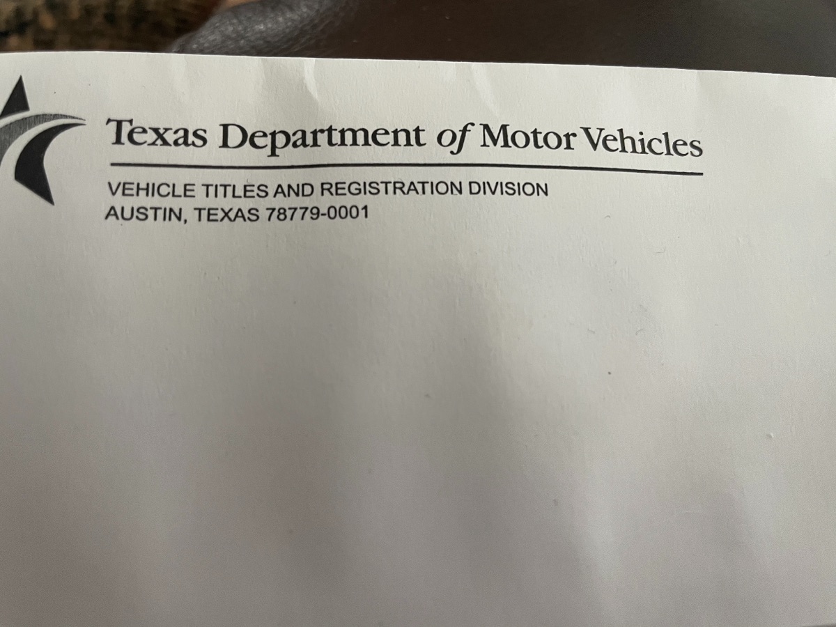 Car Title Envelope
