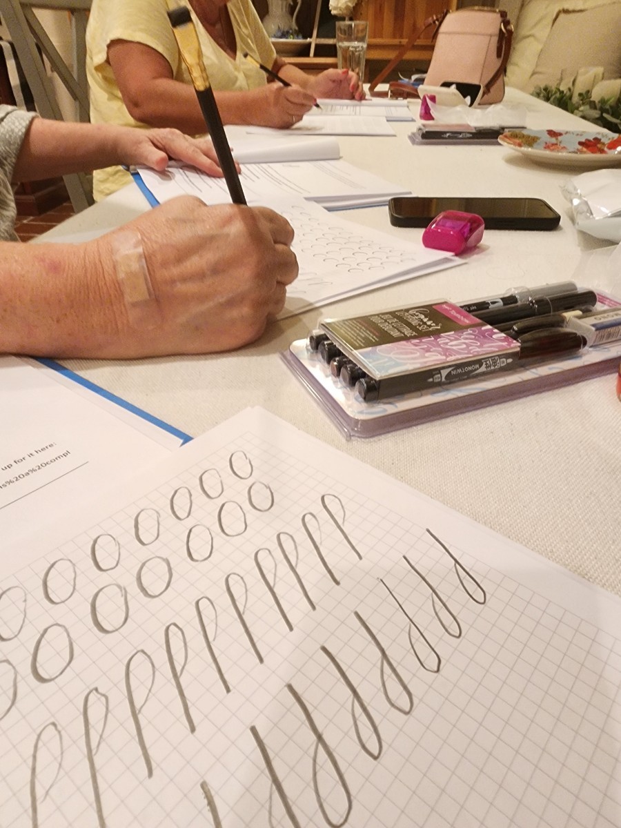 Calligraphy Craft Night was last night. it was a small group, bu