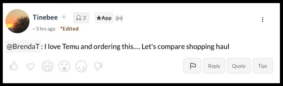 @Tinebee, You're on! TEMU challenge!