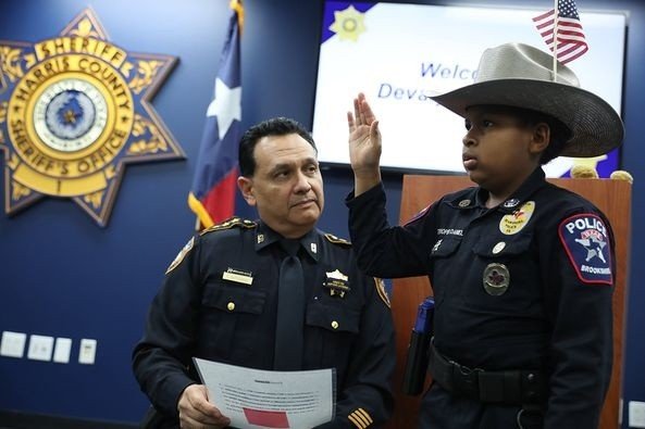 10-year-old Devarjaye Daniel has been sworn in at over 100 local